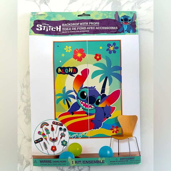 Disney | Party Supplies | Disney Stitch Aloha Backdrop Kit | Poshmark